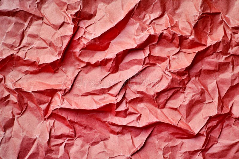 Red Crumpled Paper Texture on Flat Surface. AI Image Stock Image ...