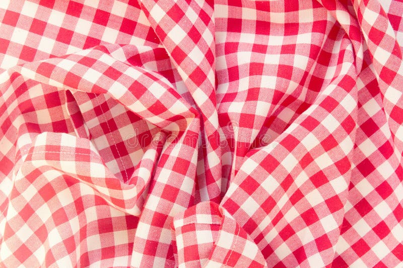 Red Crumpled Picnic Cloth Background. Stock Photo - Image of clean ...