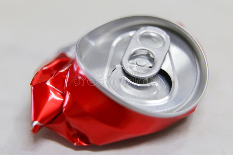 Red Crushed Soda Can stock image. Image of drink, garbage - 101548895