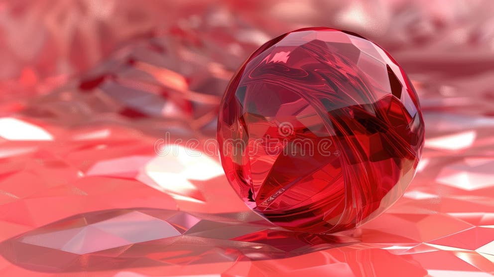 Red Crystal Ball on Red Surface AIG535 Stock Photo - Image of back ...