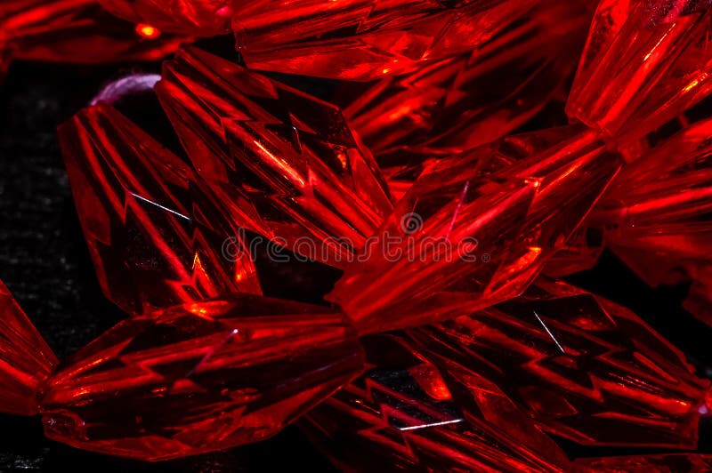 RED CRYSTAL BEADS stock photo. Image of elonged, extended - 180853418