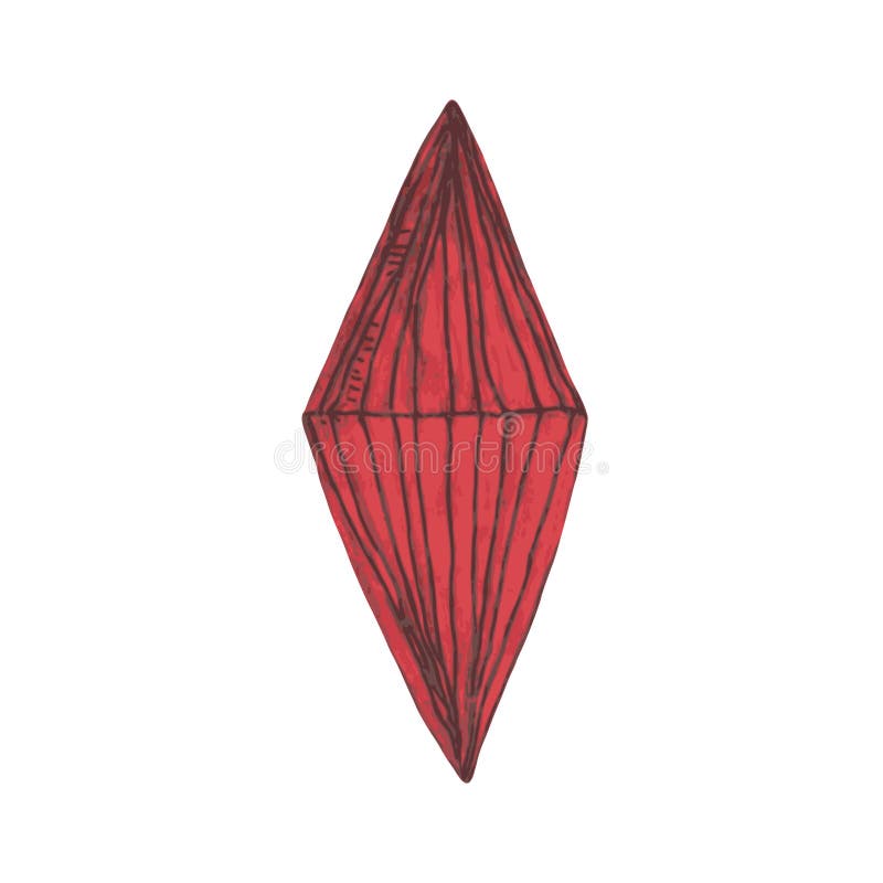 Red Crystal. Doodle Hand Drawn Illustration Stock Vector - Illustration ...