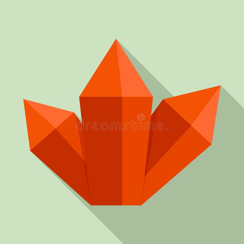 Red Crystal Icon, Flat Style Stock Vector - Illustration of gemstone ...