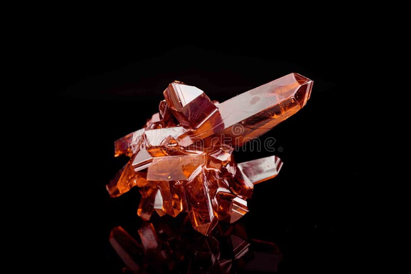 Red Crystal of Natural Origin. Close Up of Crystals in Ruby Color on ...