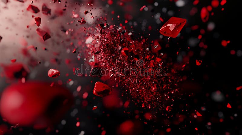 Red Crystals Exploding Dynamic Abstract Background Texture Image Stock ...