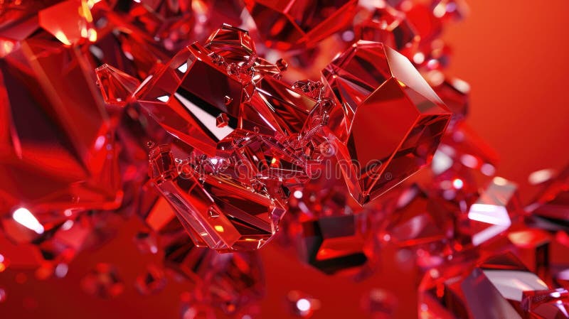 Red Crystals Floating in a Red Liquid AIG535 Stock Illustration ...