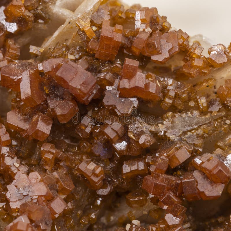 Red Crystals of a Vanadinite Mineral Specimen Stock Image - Image of ...