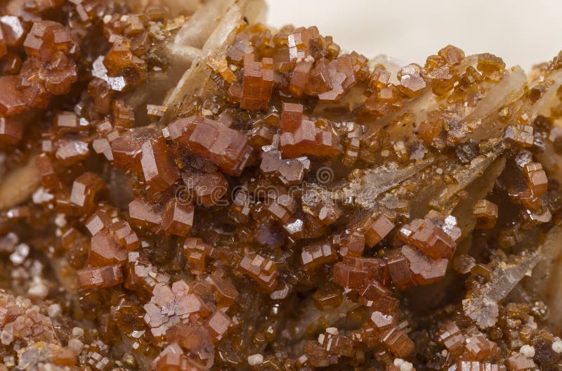 Red Crystals of a Vanadinite Mineral Specimen Stock Image - Image of ...