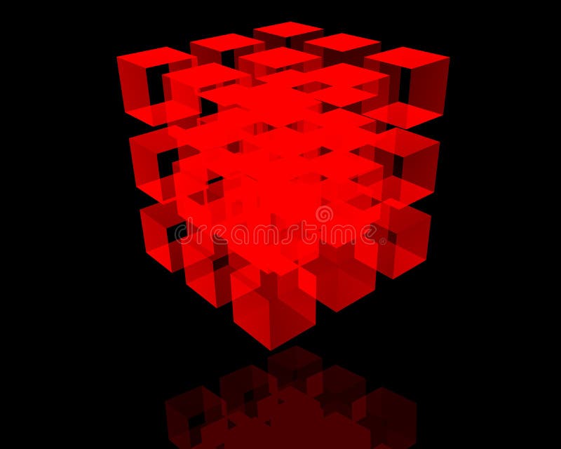 Red cube stock illustration. Illustration of cubes, reflexion - 16069857