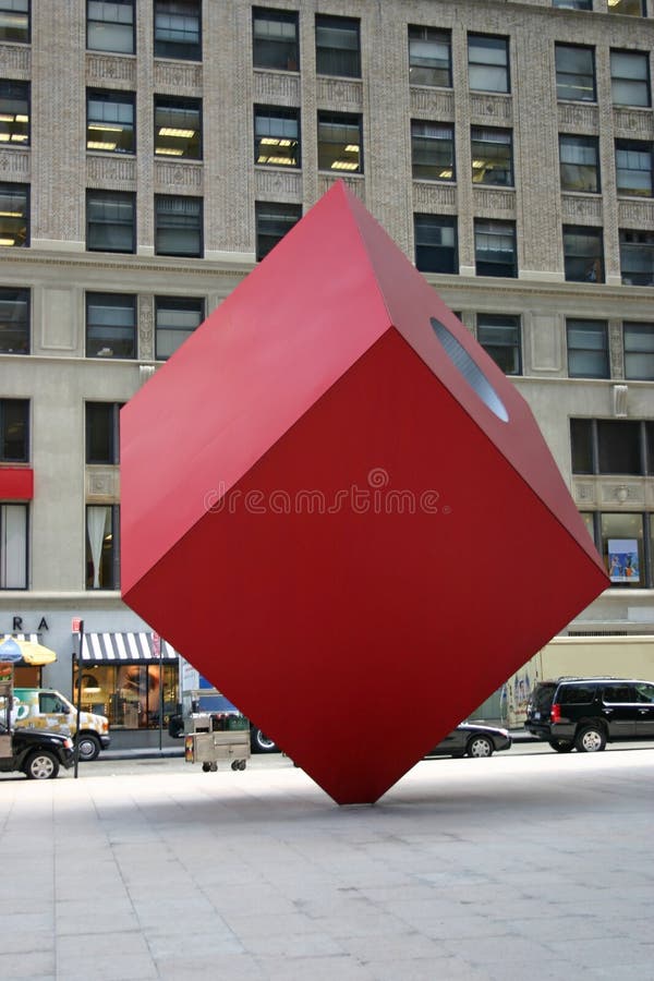 Red Cube stock image. Image of manhattan, hole, shape - 6219689