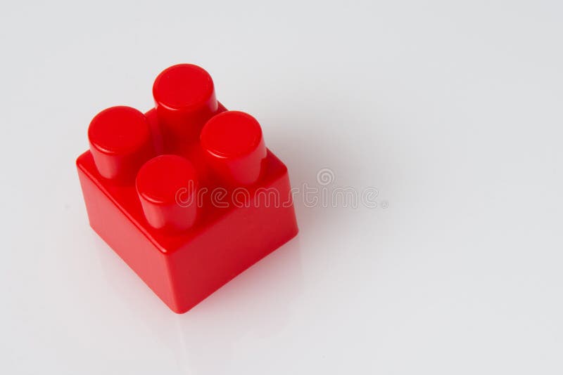 Red Cube Block Constructor on a White Background with Copy Space ...