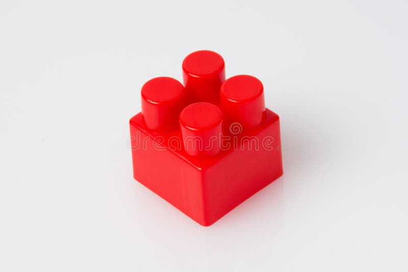 Red Cube Block Constructor on a White Background with Copy Space ...