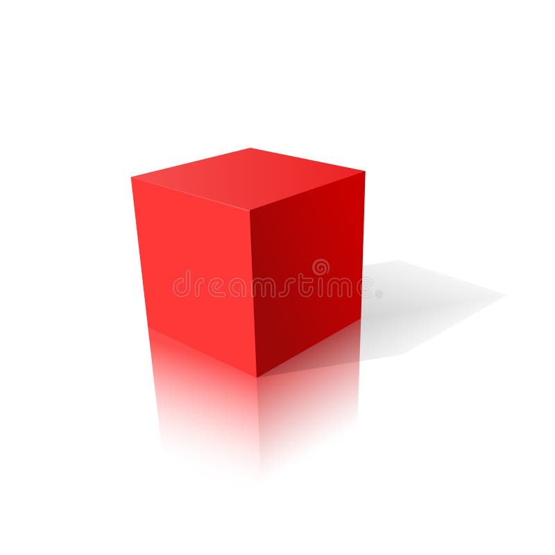 Red cube 3D stock illustration. Illustration of shadow - 91020384