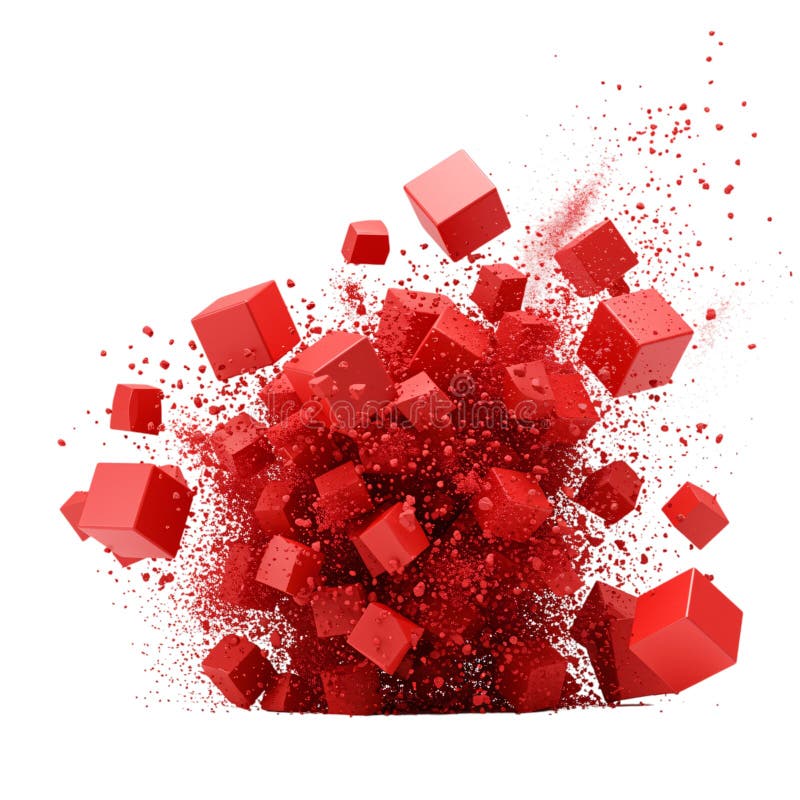 Red Cube Explosion Abstract Background Stock Illustration ...
