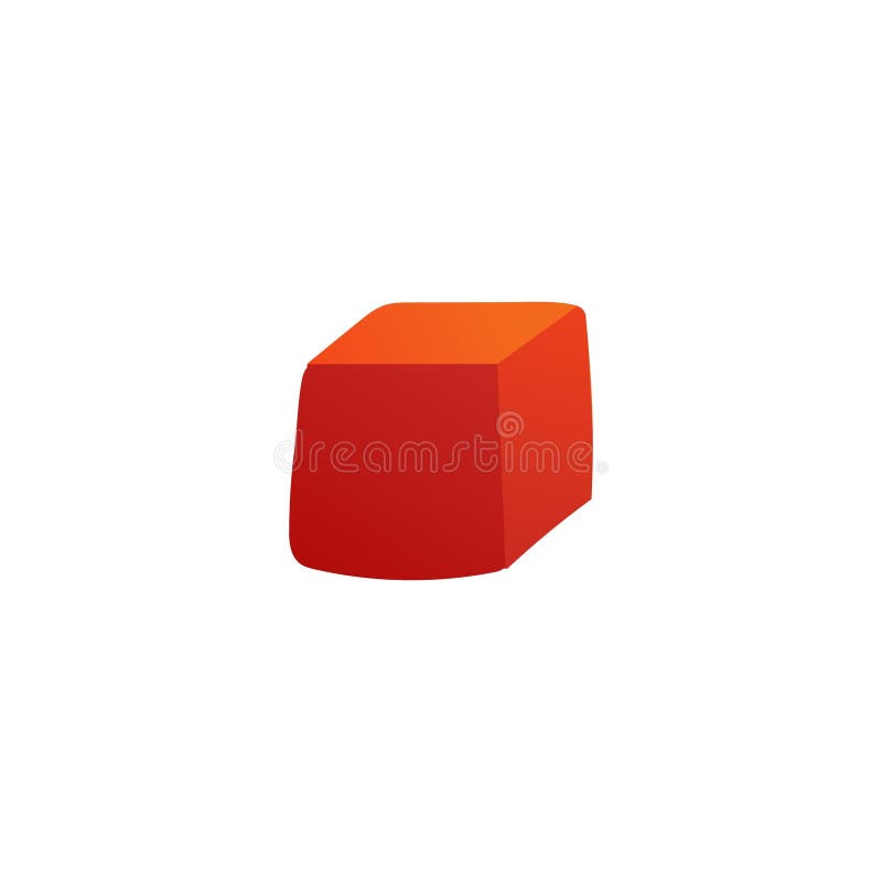 Red Cube and Geometric Shapes Like Rectangles and Rhombuses for ...