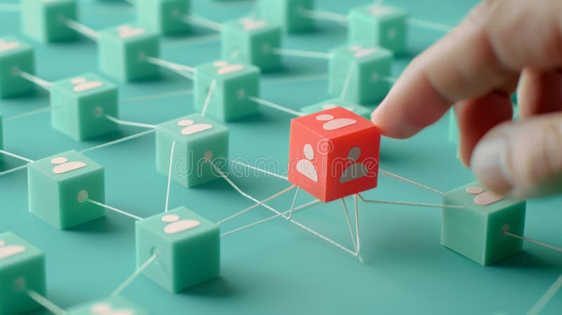 The Red Cube in Network. AI Generated Stock Image - Image of investment ...
