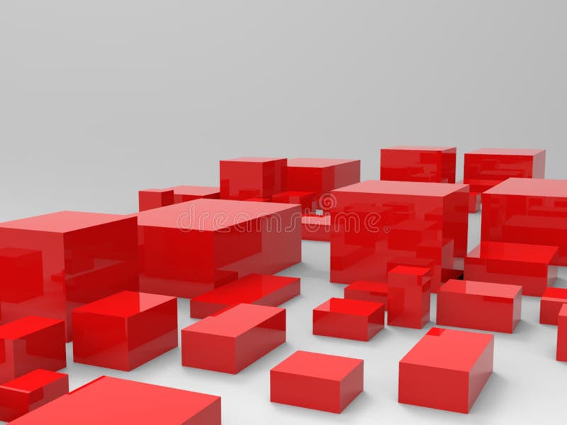 Red cube object for ads stock illustration. Illustration of 3drender ...
