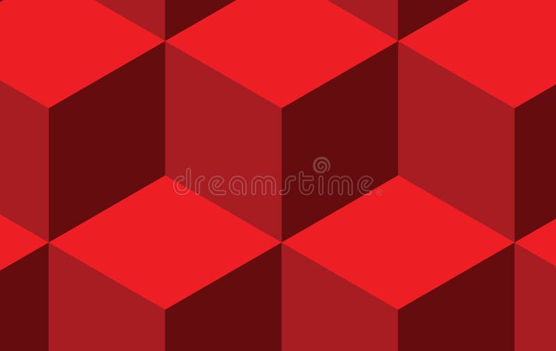Red Cube Pattern Background in Three Red Color Tones. Stock ...