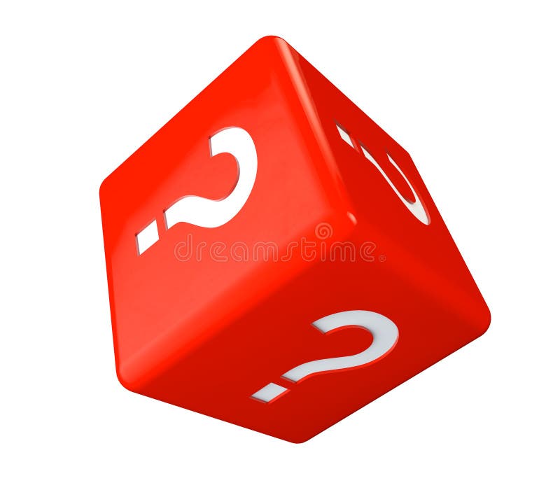 Red Cube with Question Marks Stock Illustration - Illustration of ...