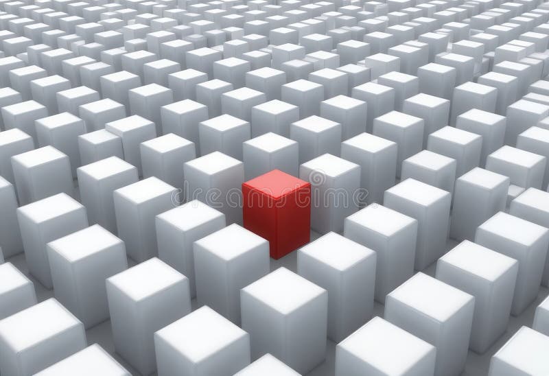 Red Cube Stands Out among Numerous White Cubes in a Structured ...