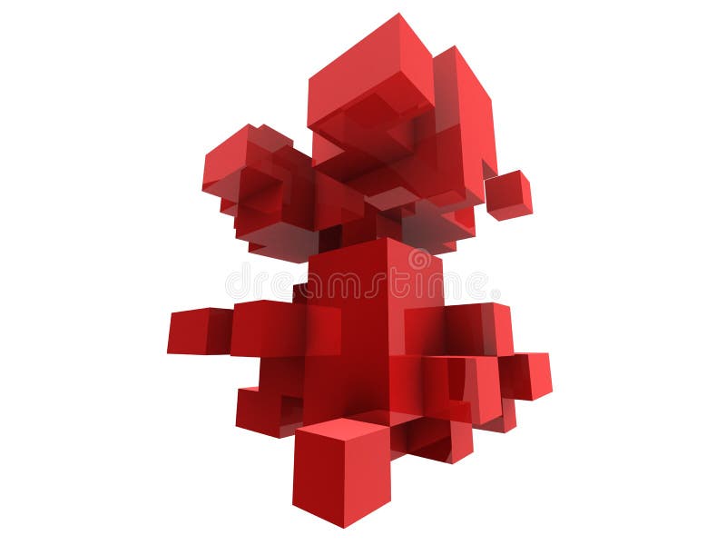 Red cubes stock illustration. Illustration of groups - 11994744