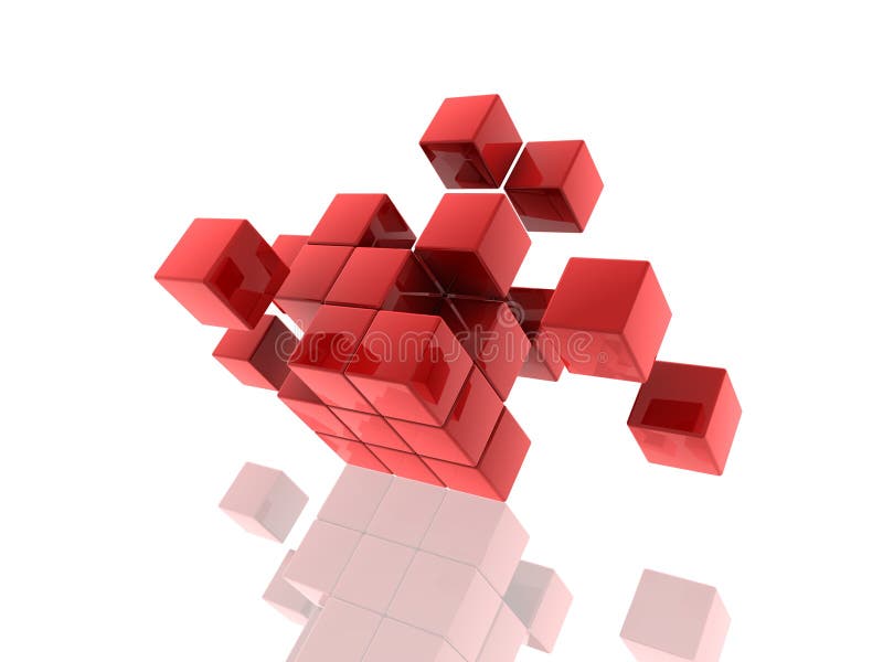 Red cubes stock illustration. Illustration of power, group - 12984737