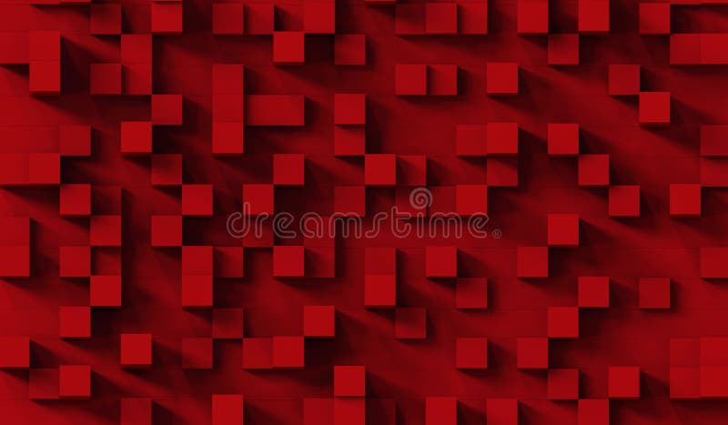 Red Cubes Abstract Background Pattern. 3d Illustration. Stock ...