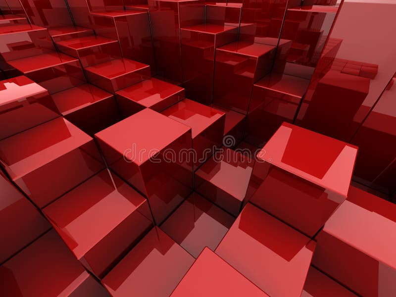 Red cubes background stock illustration. Illustration of template ...
