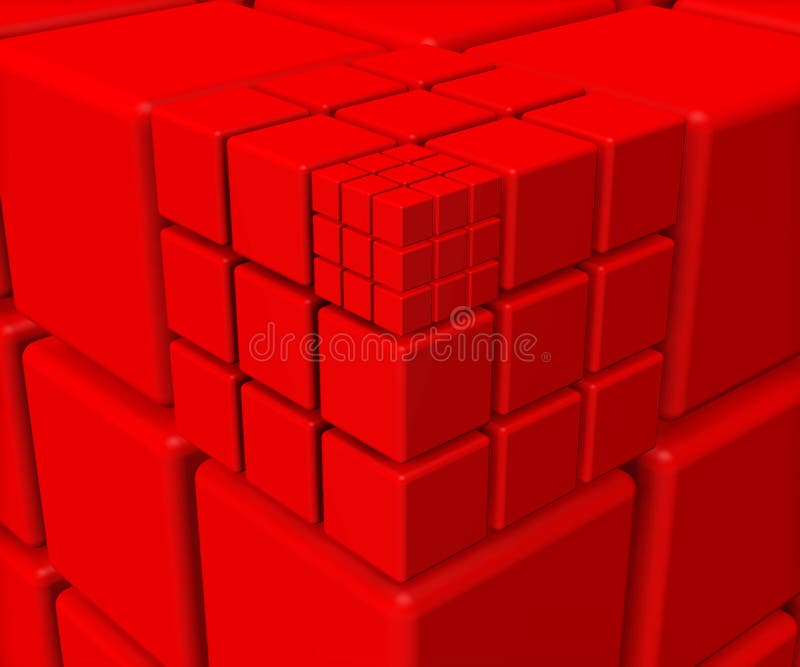 Red cubes background stock illustration. Illustration of futuristic ...