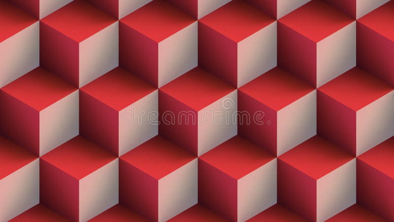 Cubes Background Red Blocks Pattern Low Poly Geometry Effect Stock ...