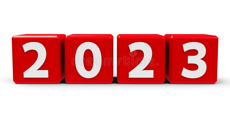 Red cubes 2023 #2 stock illustration. Illustration of date - 257445079