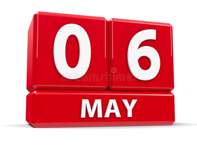 Cubes 6th May stock illustration. Illustration of reminder - 110678076