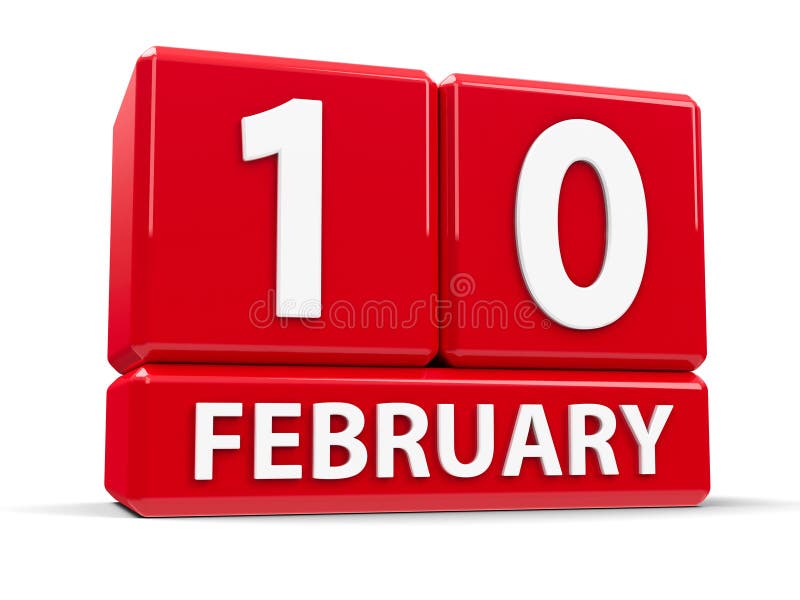 Cubes 10th February stock illustration. Illustration of friday - 131031271