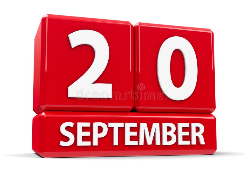 Cubes 20th September stock illustration. Illustration of date - 158209109