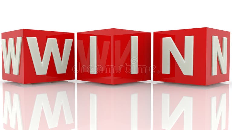 Red cubes with win concept stock illustration. Illustration of ...