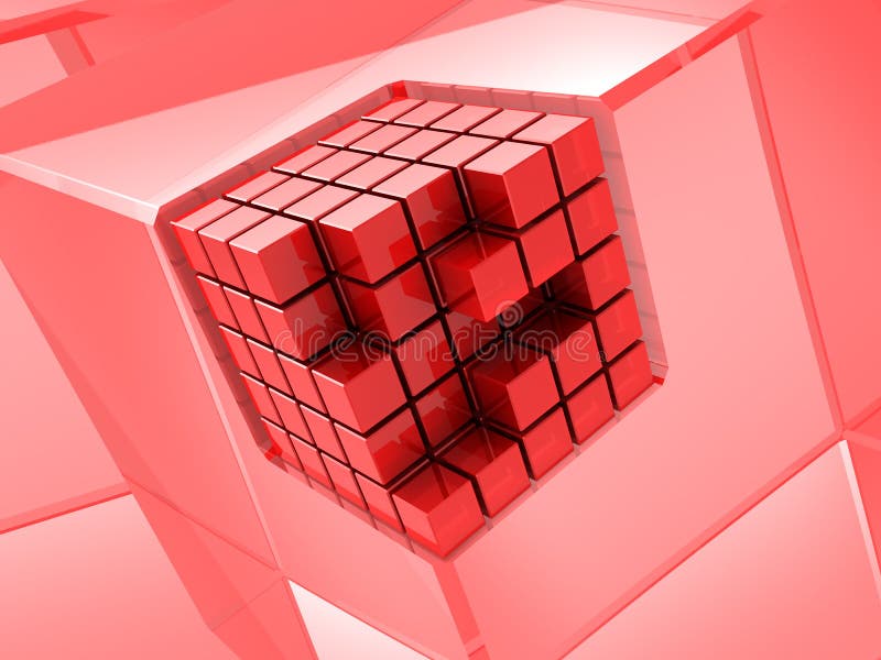 Red cubic stock illustration. Illustration of ideas, pattern - 26231204