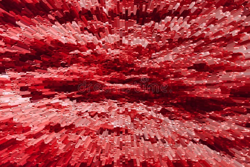 Red Cubic Abstract Geometric Background. Textured Shape Stock ...