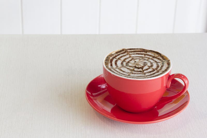 A red cup of coffee stock photo. Image of cappuccino - 59294032