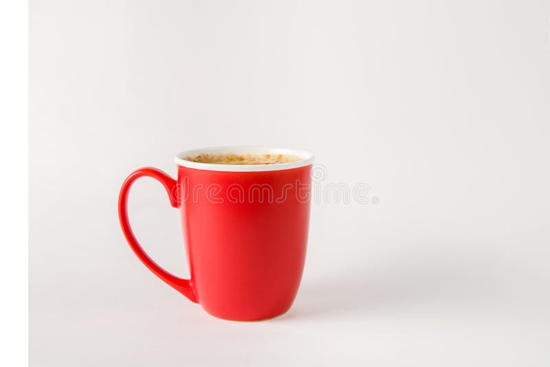 Red Cup of Coffee with Milk. Cappuccino, Latte Stock Image - Image of ...