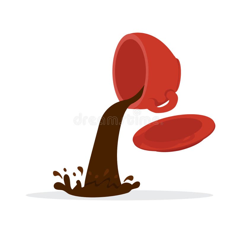 Red Cup With Coffee Splash Vector Stock Vector Illustration Of
