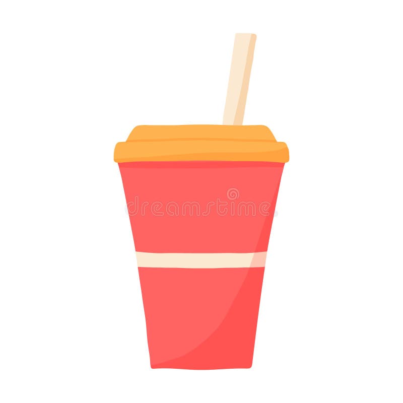 Red cup with drink. stock vector. Illustration of beverage - 247755370