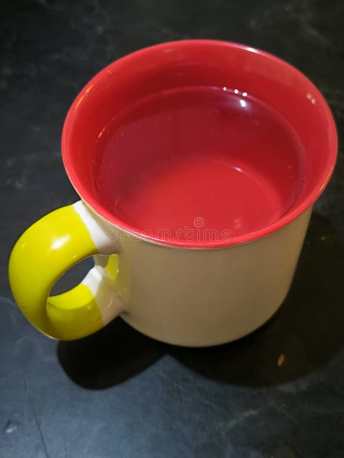 Red Cup, Drinking Warm-water Good for Healthy Stock Photo - Image of ...