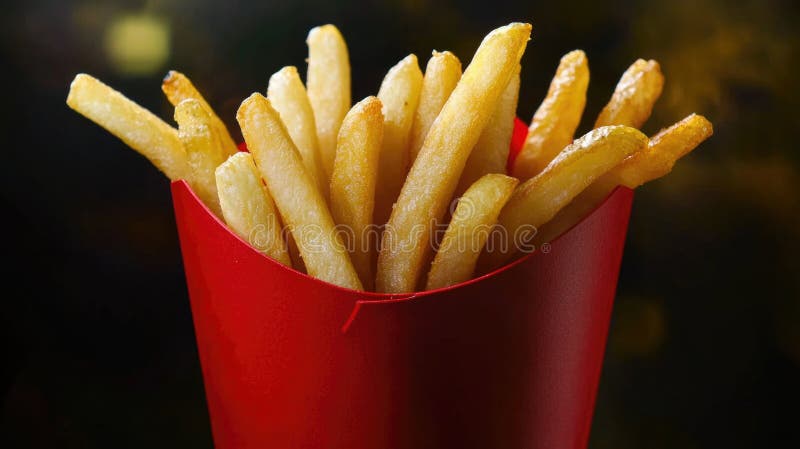Red Cup Filled French Fries Top Table Stock Photos - Free & Royalty ...