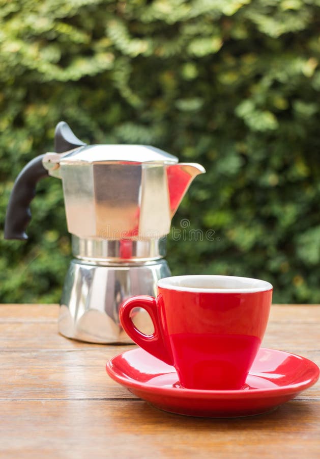 Red Cup of Hot Espresso Shot Stock Image - Image of enjoying, sweet ...