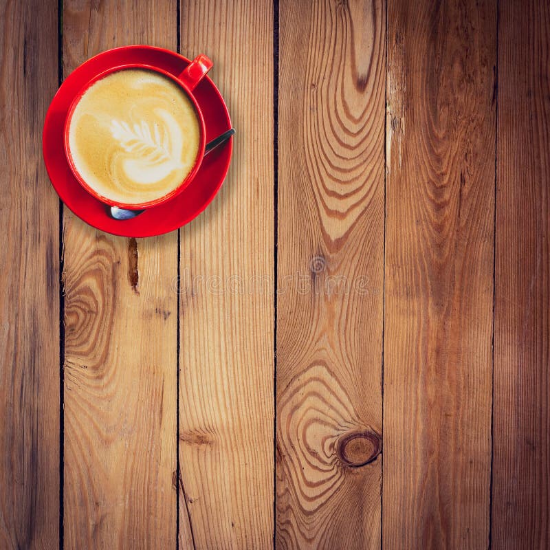 Coffee Cup on Wood Table Photo Stock Image - Image of beverage ...