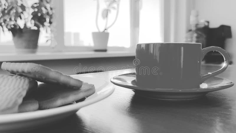 Red Cup on Office Desk Illuminated by Morning Sun with Special Effects ...