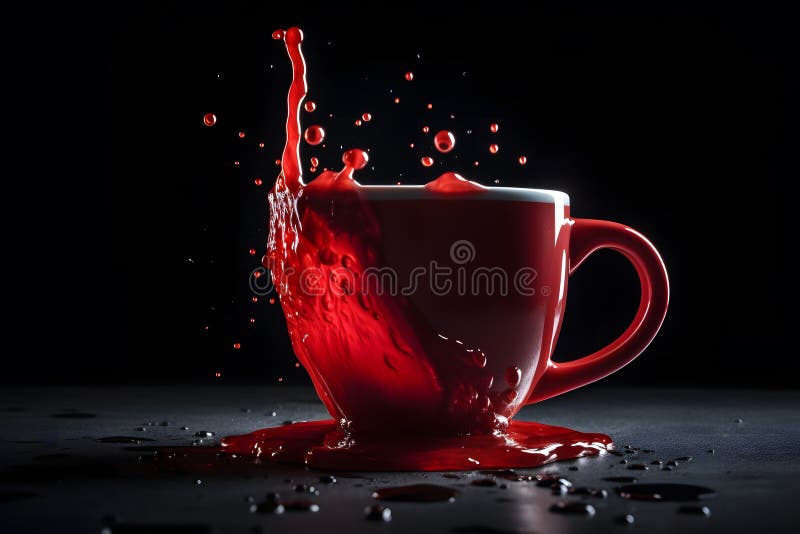 Red Cup with Splash. Neural Network AI Generated Stock Illustration ...