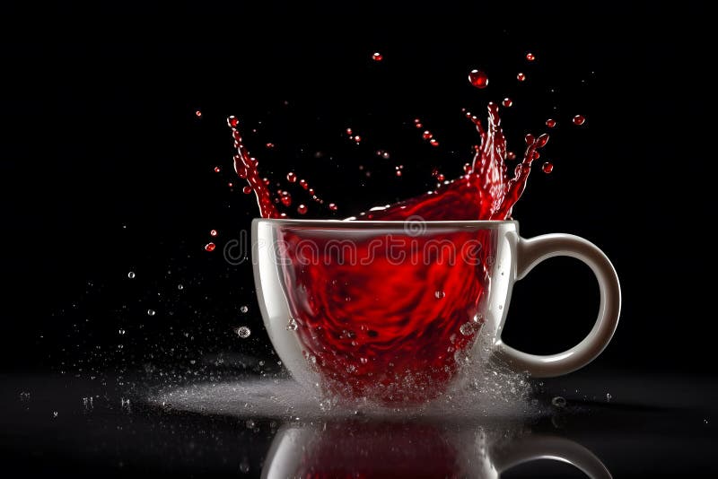Red Cup with Splash. Neural Network AI Generated Stock Illustration ...