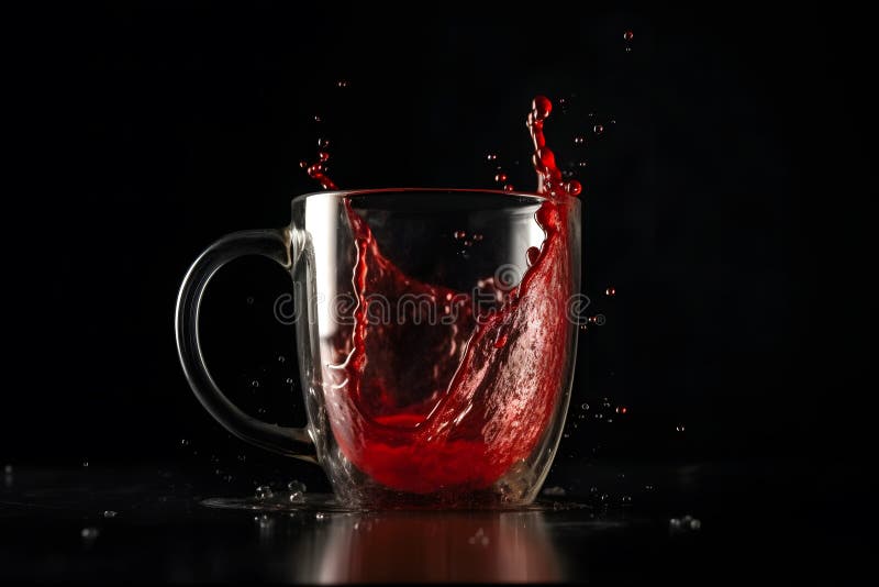 Red Cup with Splash. Neural Network AI Generated Stock Illustration ...