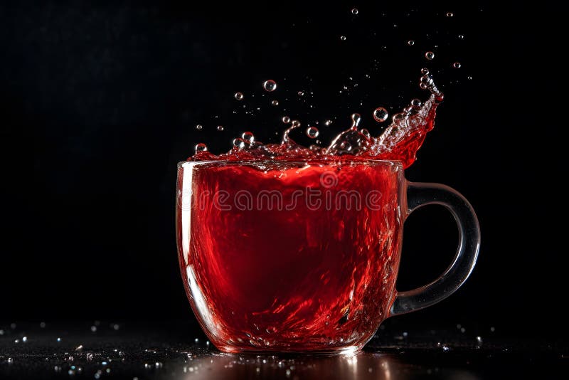 Red Cup with Splash. Neural Network AI Generated Stock Illustration ...
